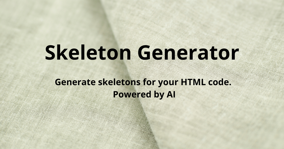 Skeleton Generator
